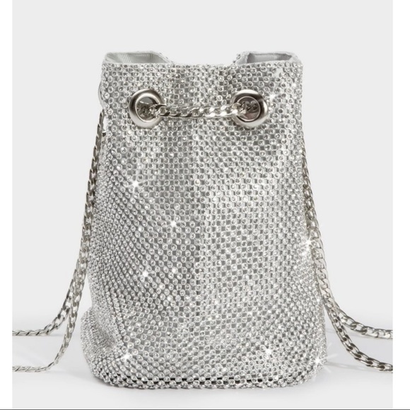 Bags | Silver Rhinestone Embellished Bag | Poshmark
